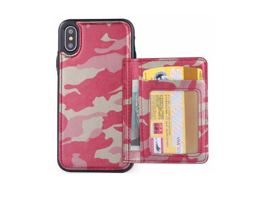 Camouflage Color Best PU Leather Phone Wallet Case With Crdit Card Holder