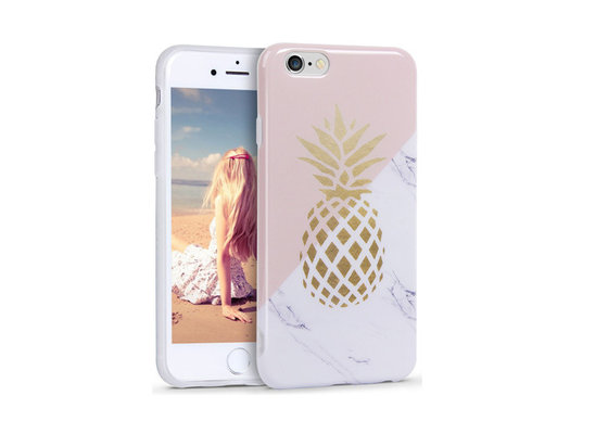 UV Printing Lovely Gold Pineapple Iphone Pc Phone Case Back Cover