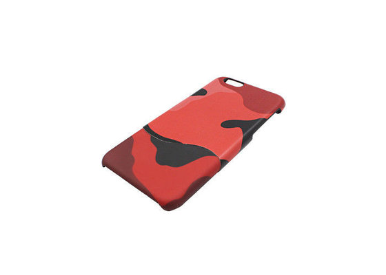 Iphone 6 Genuine Leather Wallet Case Black / Red Color Matting Surface