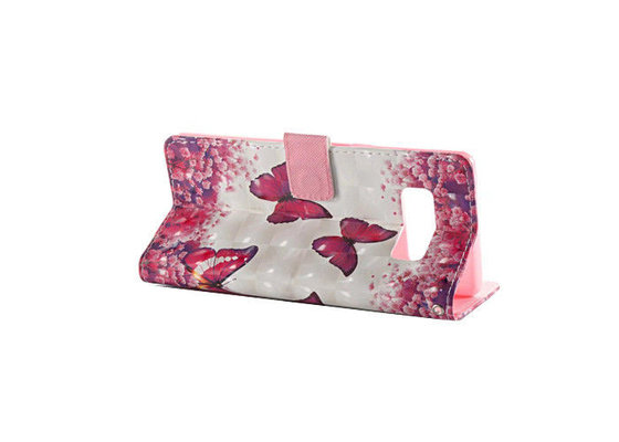 Butterfly Couple Pink Samsung Note 8 Flip Case Waterproof With Loop