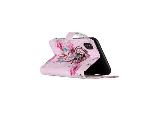 IPhone X Pink Practical Iphone Cases With Card Slot Tpu Glossy Surface