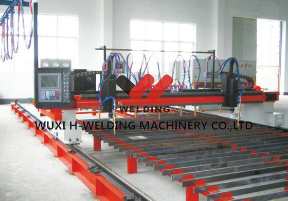 Red 9 + 2 CNC Flame Plasma Cutting Machine Gantry Type 15m Rail With 120m/Min