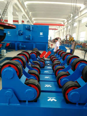 40T Vessel Pipe Welding Rotator With Rubber Roller , High Speed Self Aligning Rotators