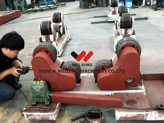 Adjustable Self Aligning Rotators For 60T Pipe Welding , Steel And Rubber Roller