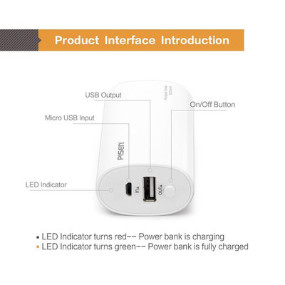External Battery PISEN Mobile Universal Power Bank 5000mAh Portable Charger