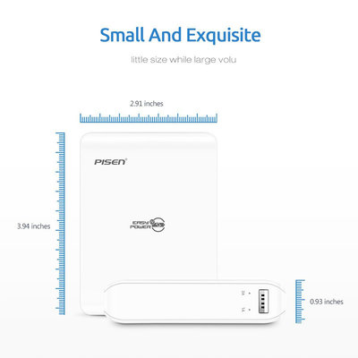 PISEN LED Flashlight CE FCC RoHS Mobile Universal Power Bank 10000mAh Portable Charger