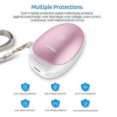 PISEN Red Dot Design Award CB CE RoHS Egg Hand Warmer Power Bank 7500mAh Portable Charger