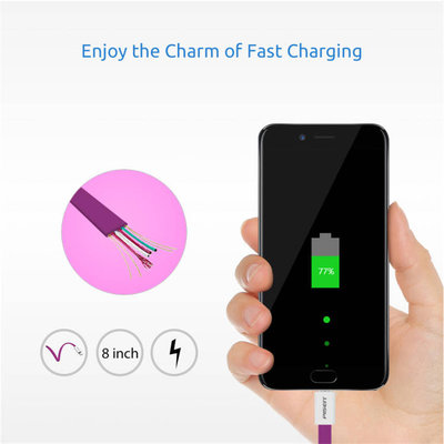 PISEN 0.02m Multicolor Mobile Phone Flat Micro USB Data Cable