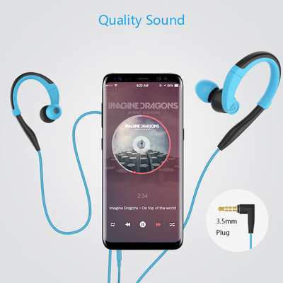 PISEN 1.5m 4.9ft Cable Shock Proof Anti Drop Sweat Resistant In-Ear Wired Sport Earphone With Mic for iPhone