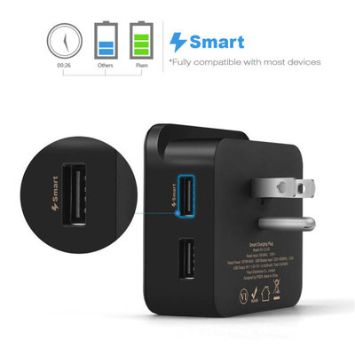 PISEN NEW 2017 Mobile Phone Portable 5V 1.5A 2.4A US Dual USB Wall Charger