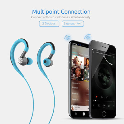 PISEN Shock Proof Anti Drop Sweat Resistant Noise Cancelling Wireless Sport Bluetooth Earphone With Mic
