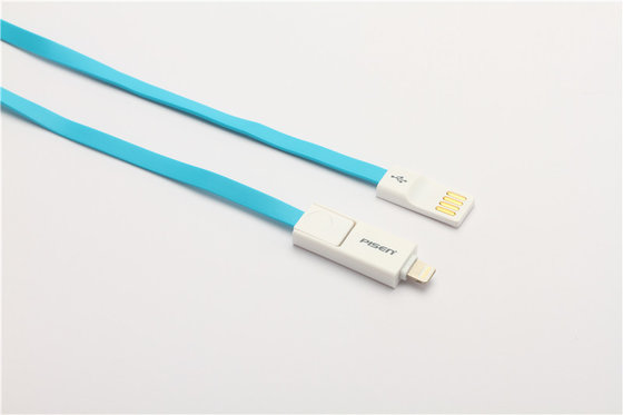 PISEN 0.8m 2.6ft Multicolor Fast Charging Flat Cable for iPhone and Android