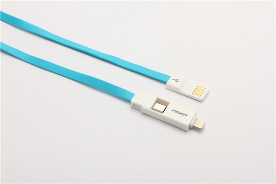 PISEN 0.8m 2.6ft Multicolor Fast Charging Flat Cable for iPhone and Android