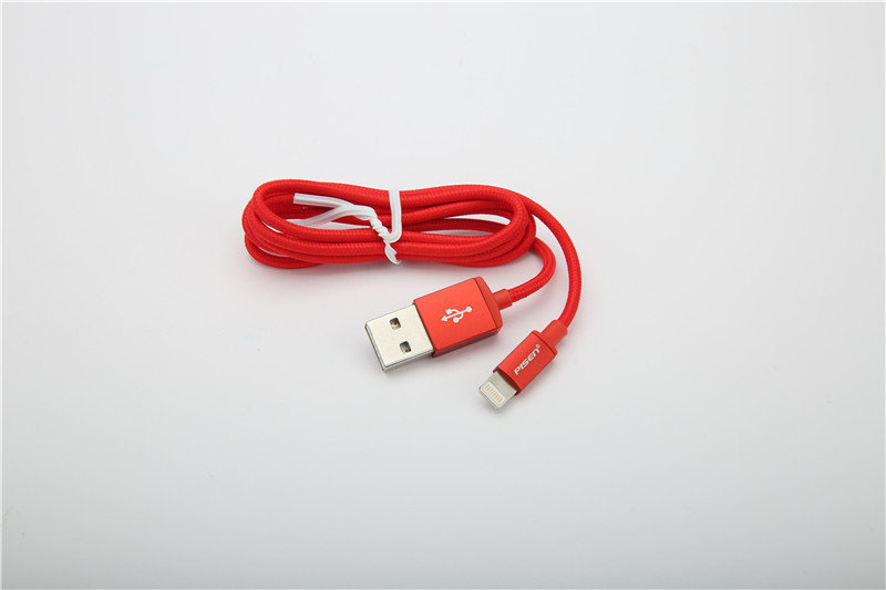 PISEN High Quality Multicolor Durable 1m 1.5m Double Sides Workable Nylon Braided Cable for iPhone iPad iPod
