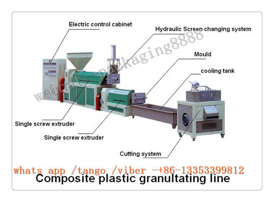 Waste PP PE Plastic Recycling Equipment With CE Certificate 135kg/h