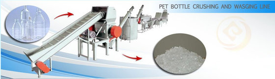 Stainless Steel PET Bottle Recycling Machine for Water Bottle Crushing / Washing
