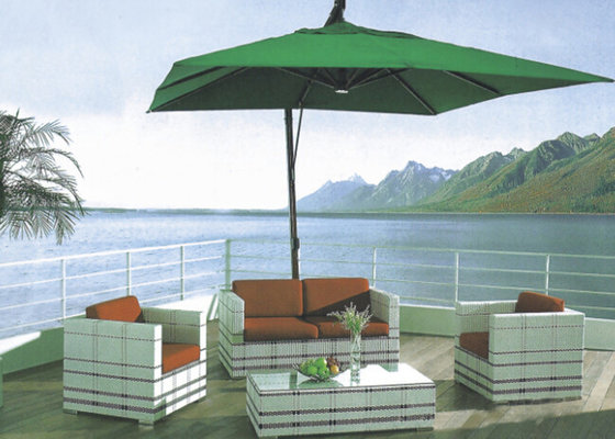 Lattic Style Outdoor Rattan Furniture Coffee / White  Rattan Sofa Set