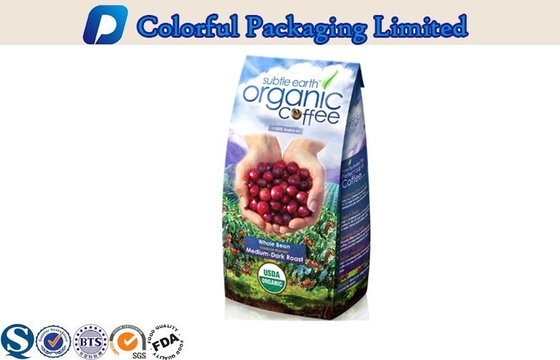 Aluminum Foil Custom Coffee Bags / Side Gusset Coffee Bags Packaging With Tin Ties
