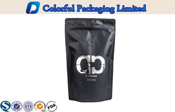 350g Resealable Stand Up  Coffee Packaging Bags With Ziplock And Valve