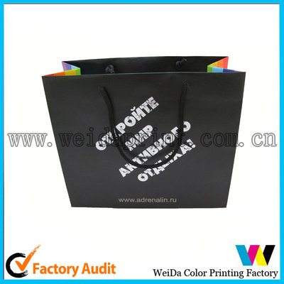 Fashion Low Cost Kraft Printed Paper Shopping Bags With Handles