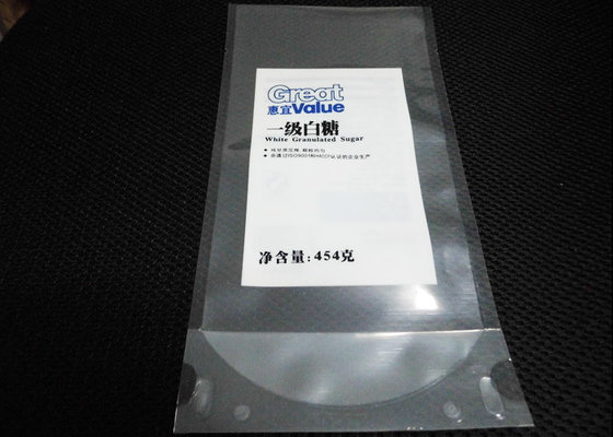 Customized Transparent Stand Up Pouch With Zipper For Sugar Packing