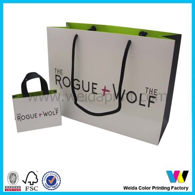 High End Eco-friendly Printed Paper Shopping Bags , Durable large shopping bags
