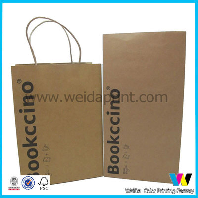 Brown Kraft Paper Gift Bags For Food , Paper Merchandise Bags With Handles