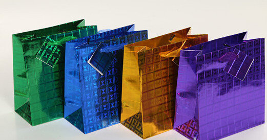 Colorful Paper Gift  Bag Luxury Paper Shopping Bags for Clothing / Shoes Packaging