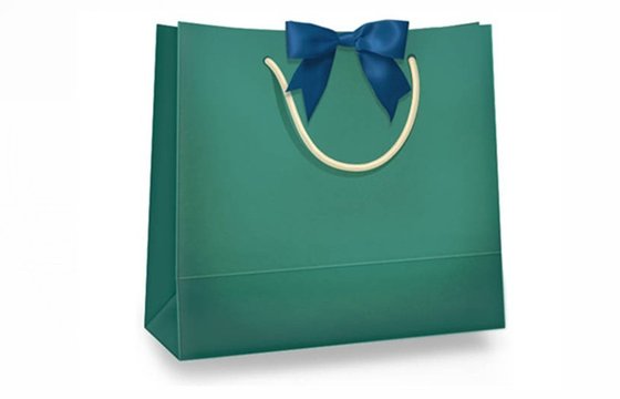 Foldable Green Paper Gift Bags For Shopping / Eco Friendly Paper Bags