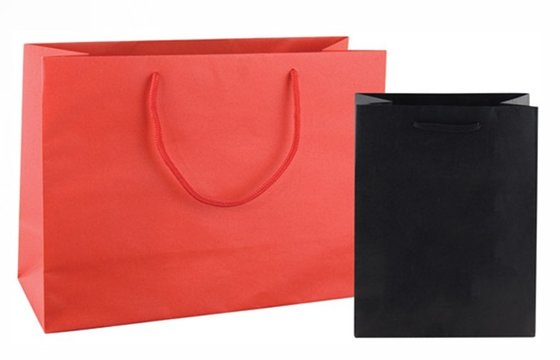 Custom Recycled Paper Shopping Bags , 157gsm Coloured Paper Carrier Bags