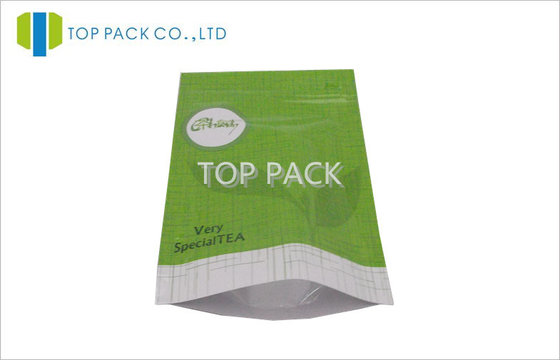 Green Tea Ziplock Stand Up Resealable Pouches High Gass Barrier / zip lock pouch