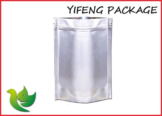 Snack Food Foil Stand Up Zip Pouch With Tear Notch , Moisture Barrier