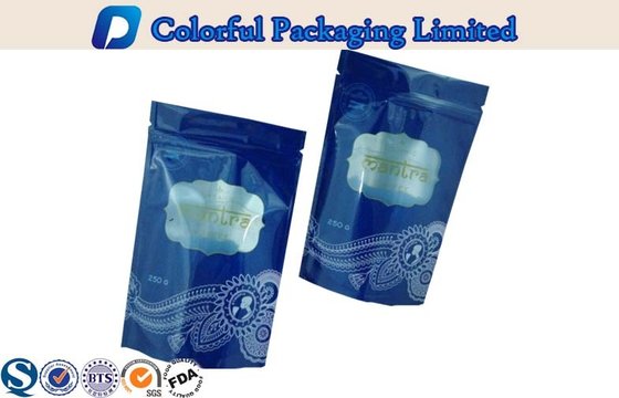 Matt Printing Resealable Stand Up Pouches / Plastic Ziplock Bag With Window