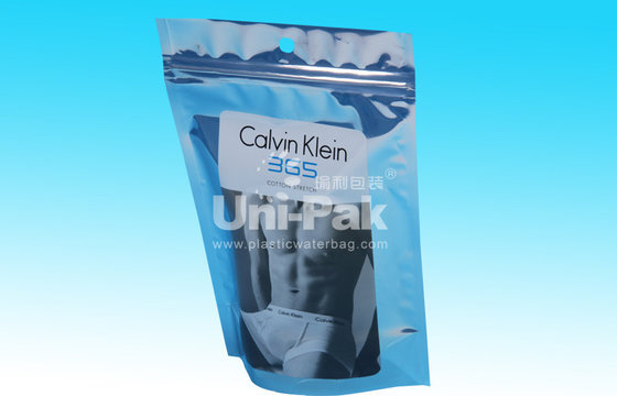 Transparent Zipper Plastic Garment Bags , Costomized Packaging Pouch