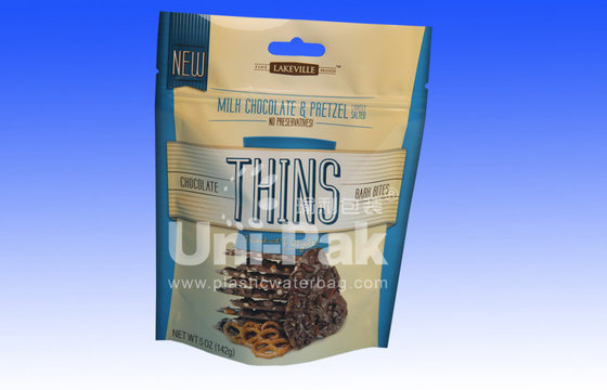 Stand Up Zip Lock Packaging Bags For Snack Food , Biodegradable Plastic Bags
