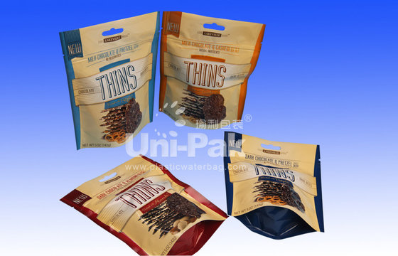 Stand Up Zip Lock Packaging Bags For Snack Food , Biodegradable Plastic Bags