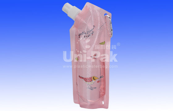 Hot Sales Promotional Flexible Plastic Water Bag With Carabiner