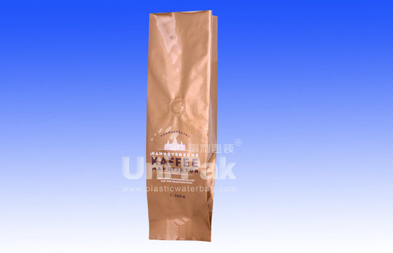 Side Sealed Aluminium Foil Bag , Stand Up Valved Coffee Bags
