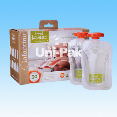 baby food pouch with spout Globle Hot sales reusable foldable Water Bag With spout ,BPA free