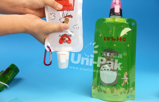 Reusable And Folding Sport Drinking Bottle / Foldable Water Bag With Nozzle