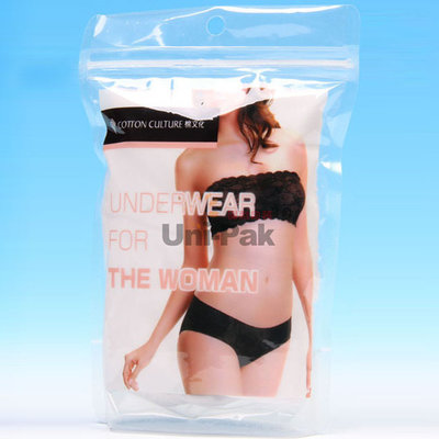 Plastic Garment Packaging Bags With Reclosable Zipper Underwear Packaging
