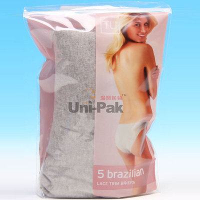 Colorful Printing Garment Packaging Bags With Ziplock Underwear / Bikini