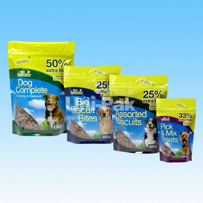 Eco-Friendly BPA Free  Pet Food reusable Zip Lock Packaging Bags