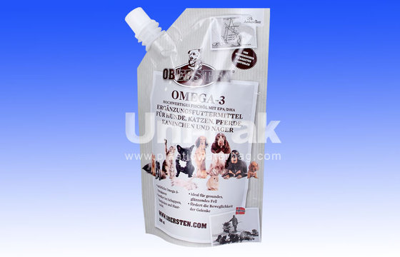 Customized Design Standing Aluminum Foil Bags With Spout For Liquid Packaging