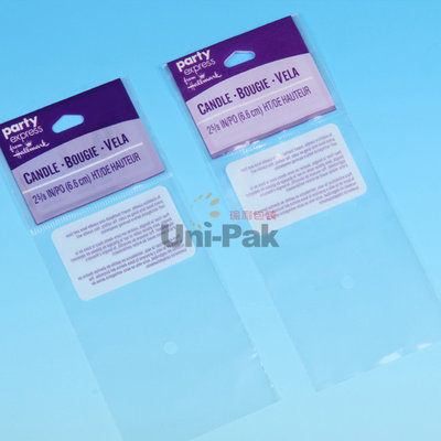 Custom Clear Opp Plastic Bags With Self Adhesive Tape And Hanging Header