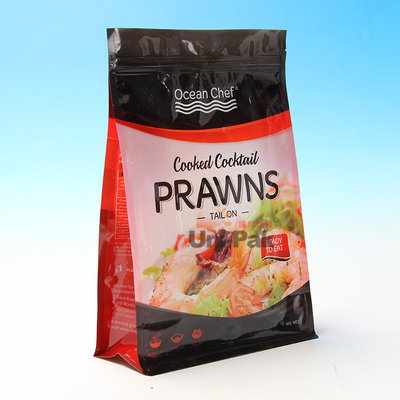 Recyclable Standing Flat Bottom Snack Food Packaging Bags With Zip Lock