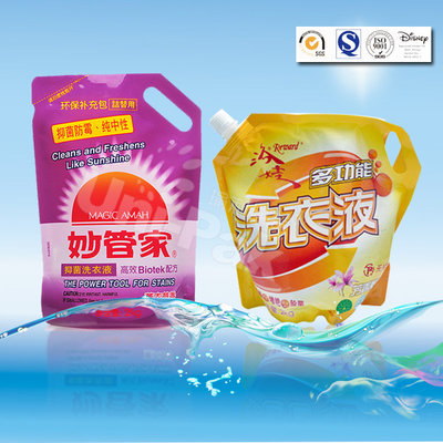 Shower Gel Aluminum Foil Bags Convinient Pour Spout Pouch Beautiful