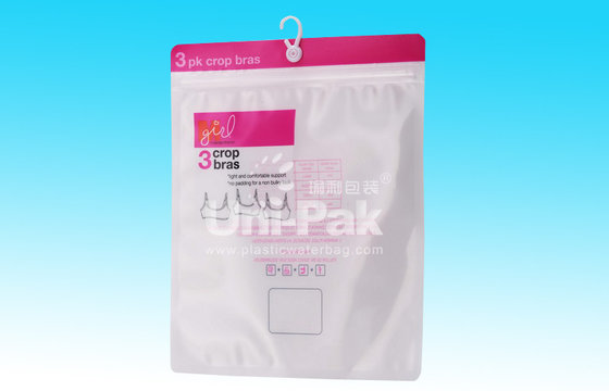 Clear Hangable Garment Packaging Bags With Ziplock For Bikini Corset