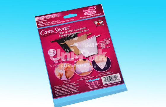 Transparent Zipper Plastic Garment Bags , Costomized Packaging Pouch
