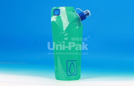 Reusable Plastic Outdoor Collapsible Water Bag With Carabiner